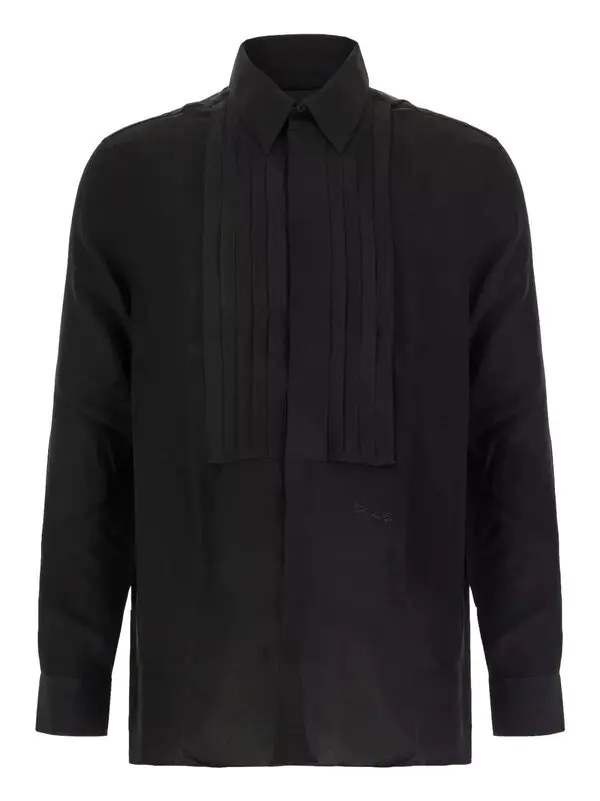 Givenchy Pleated-bib Silk Shirt - Black