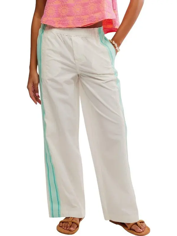 Free People Team Spirit Sweatpants - Bleached Aqua Combo