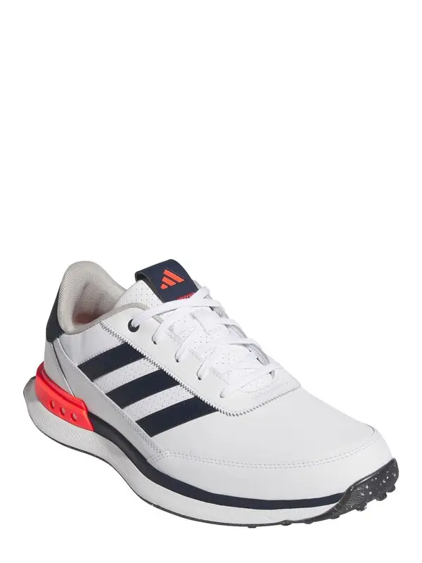 Adidas S2g 24 Waterproof Leather Spikeless Golf Shoe - White/ Navy/ Lucid Red