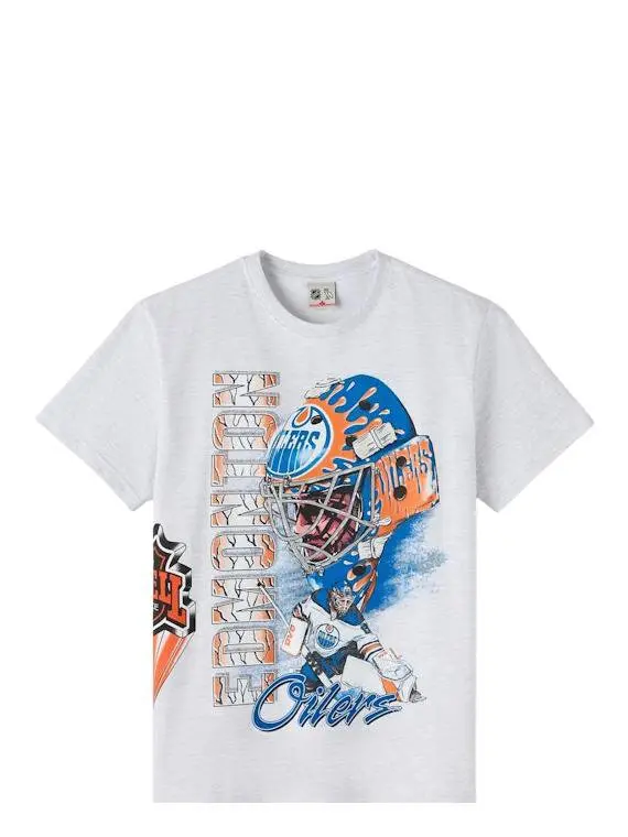 OVO X Nhl Edmonton Oilers 90's Graphic T-shirt - Ash Heather Grey