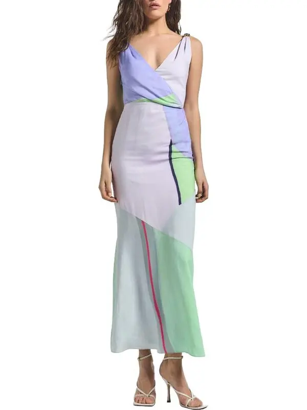Derek Lam 10 Crosby Gabrielle Print Maxi Dress - Opaline Multi