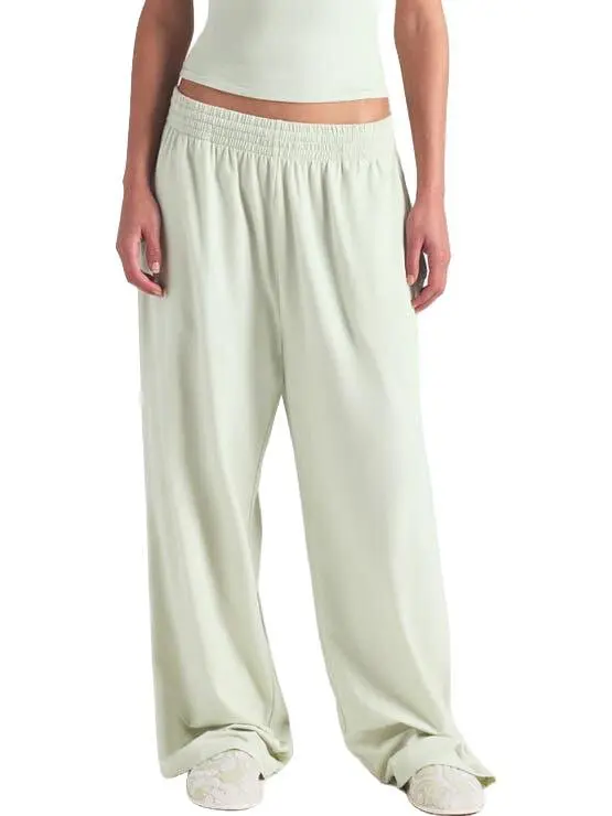 SKIMS Cotton Blend Jersey Wide Leg Pants - Spearmint
