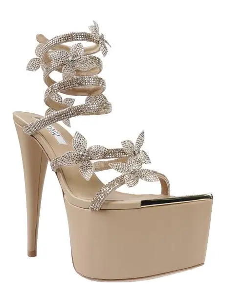 ZIGI Zinnia Embellished Platform Sandals - Gold Suede