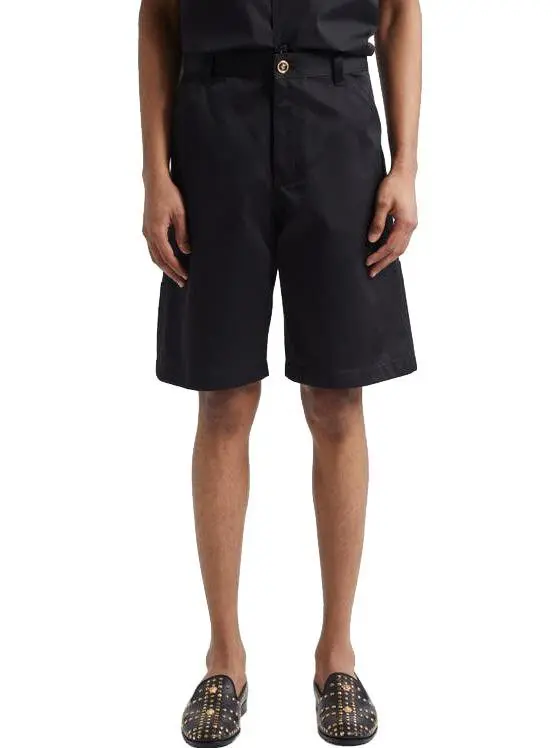Versace Cotton Gabardine Cargo Shorts - Black