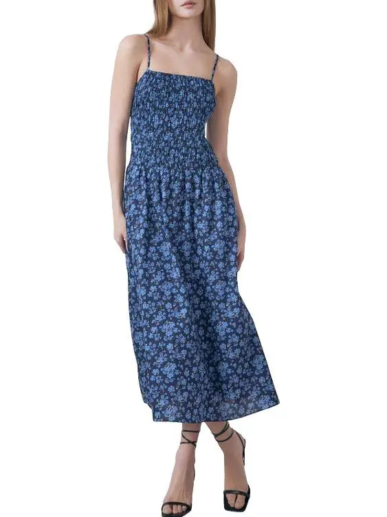 English Factory Floral Maxi Dress - Navy Multi