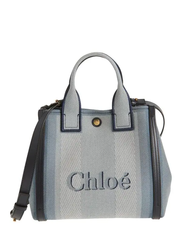 Chloé Logo Canvas Tote - Moonlight Blue