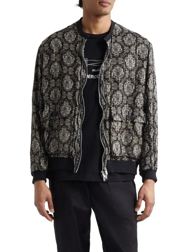 UNDERCOVERISM Print Silk-blend Blouson Jacket - Black Base