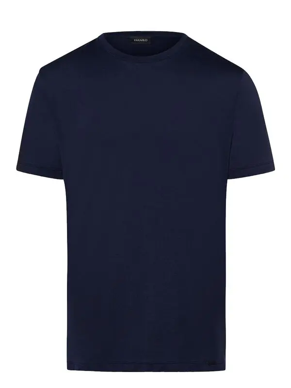 Hanro Night And Day Cotton Crew Neck T-shirt - Black Iris