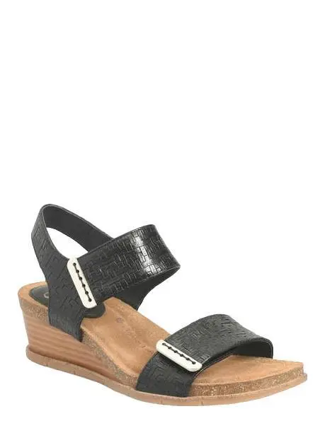 SOFFT Verdi Ii Slingback Wedge Sandal - Black Woven