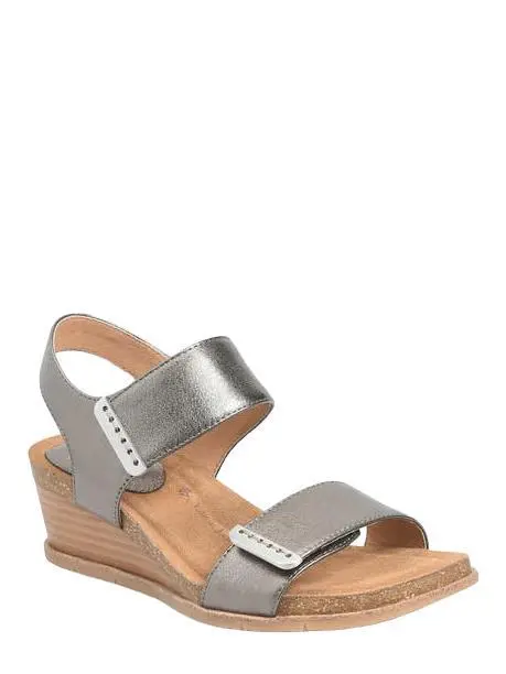 SOFFT Verdi Ii Slingback Wedge Sandal - Dark Pewter