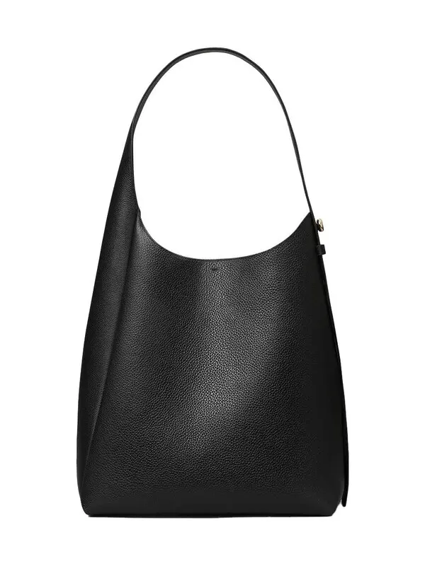 Tory Burch Romy Pebble Leather Hobo Bag - Black