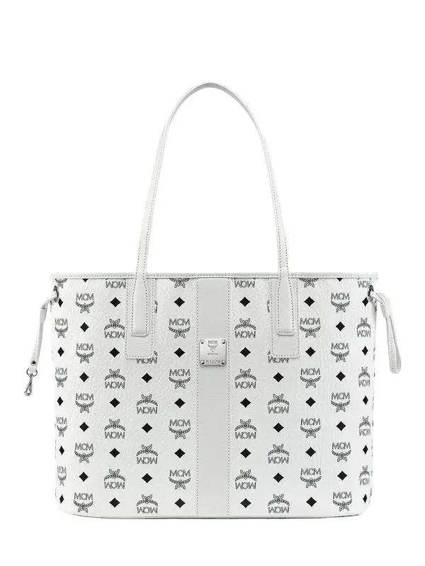 Mcm Medium Liz Reversible Shopper - White