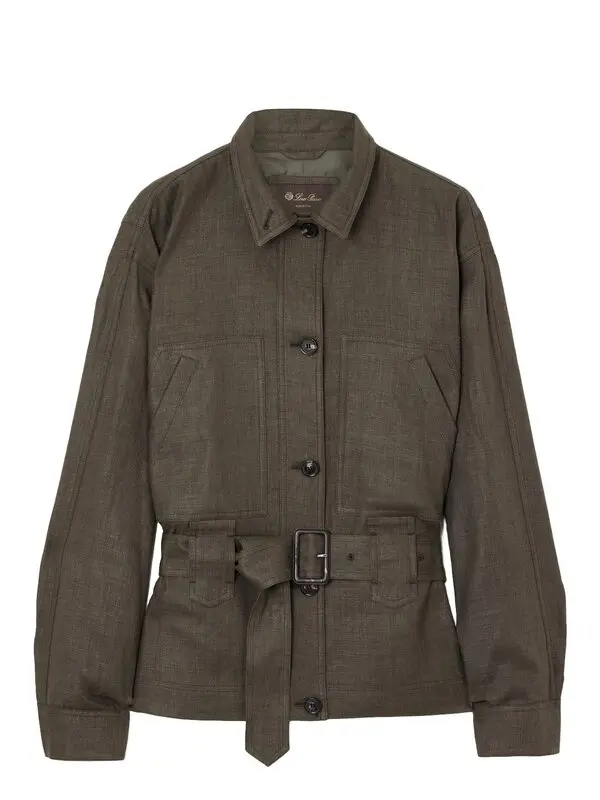 Loro Piana - Loro Piana Jaylon Belted Linen And Wool-Blend Jacket