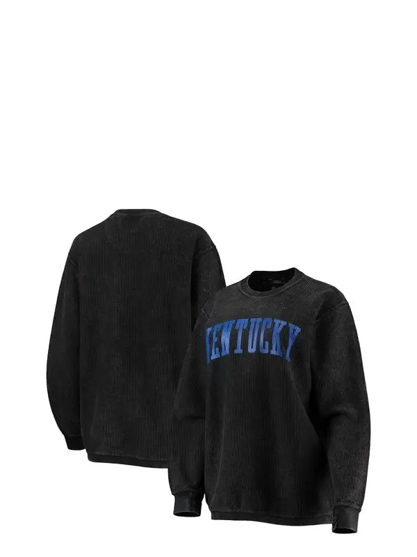 PRESSBOX Kentucky Wildcats Vintage Wash Pullover Sweatshirt - Black