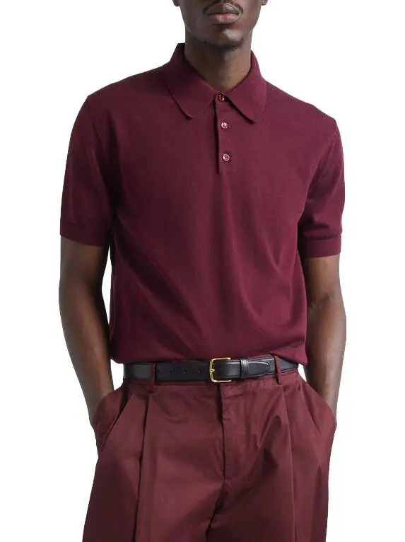 Dolce & Gabbana Cotton Polo Sweater - M5039 Brown-dark Violet