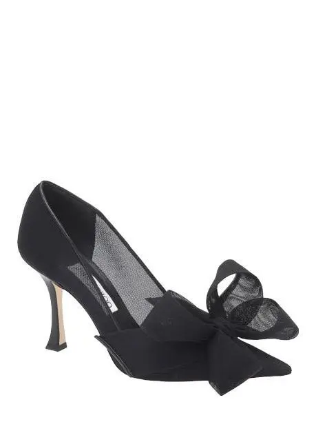 JIMMY CHOO Staz Bow Mesh Pump - Black/ Black