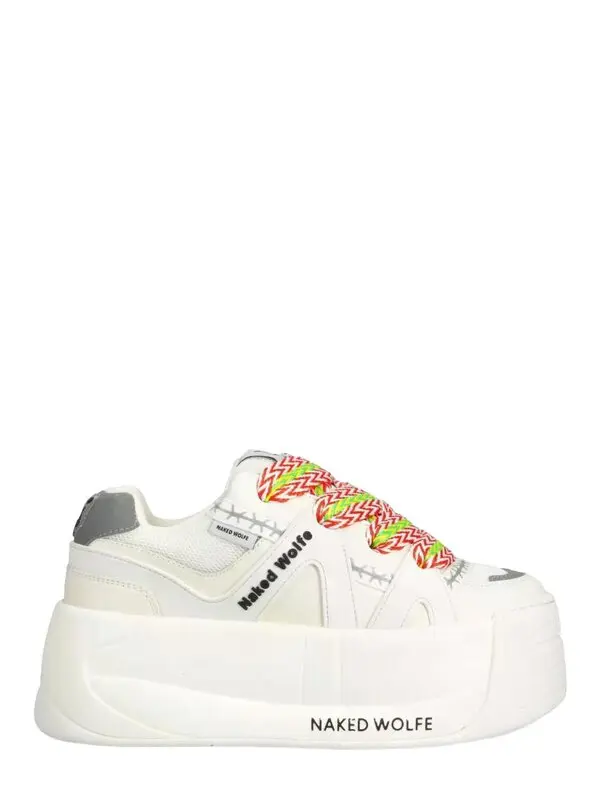 NAKED WOLFE Slider Platform Sneakers - White