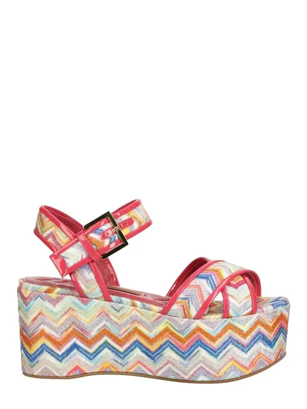 Missoni 85mm Zigzag Platform Sandals - Red