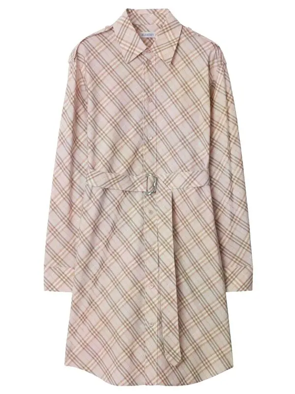 Burberry Checked Shirt Dress - Pink