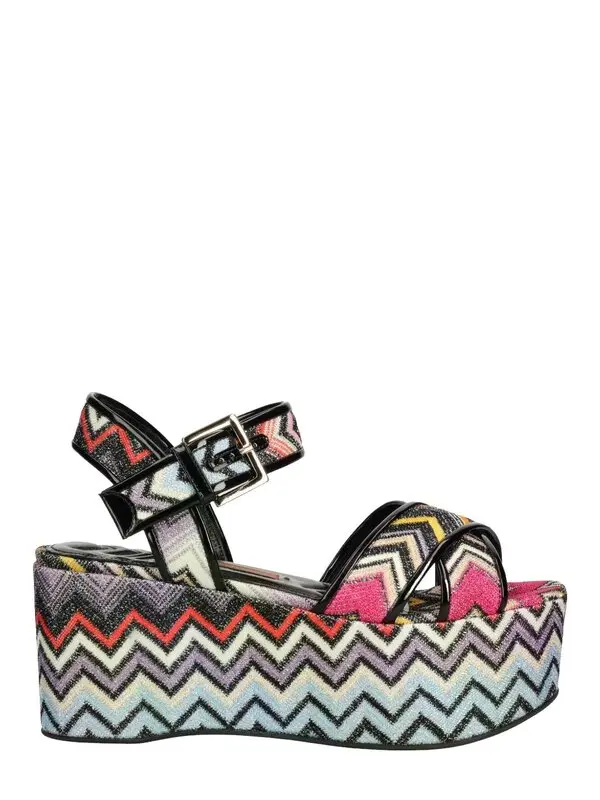 Missoni 85mm Zigzag-patterned Platform Sandals - Black
