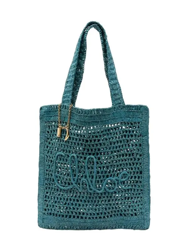 Chloé Raffia Tote - Blue