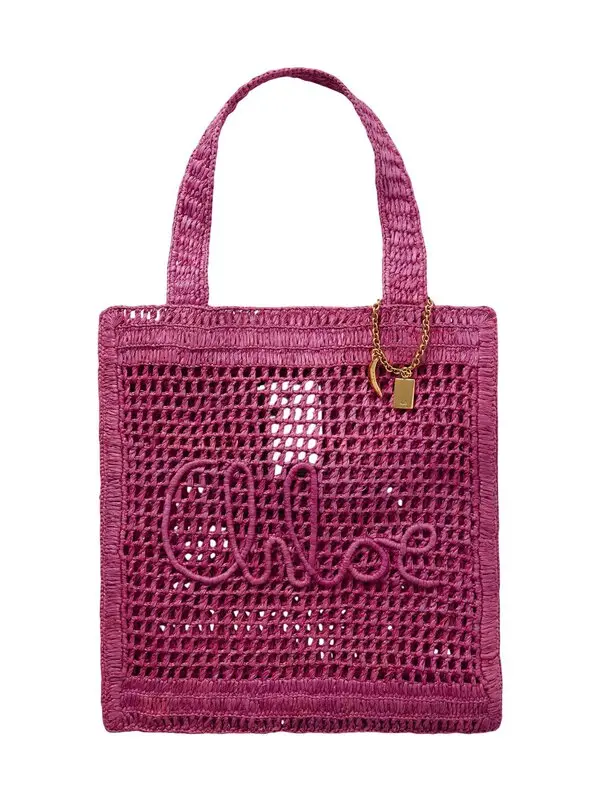 Chloé Raffia Tote - Pink