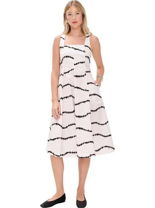 THE LULO PROJECT The Sea Printed Dress - Beige Waves