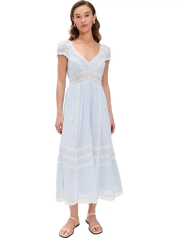 LoveShackFancy Suvi Midi Dress - Baby Bluebell