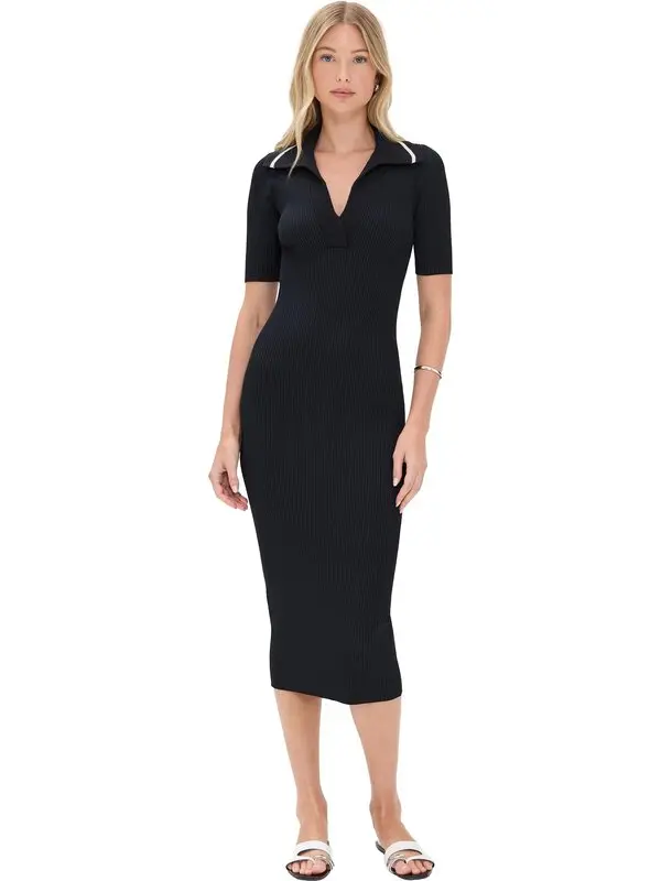 A.L.C. Darcy Ribbed Knit Dress - Midnight/navy/parchment