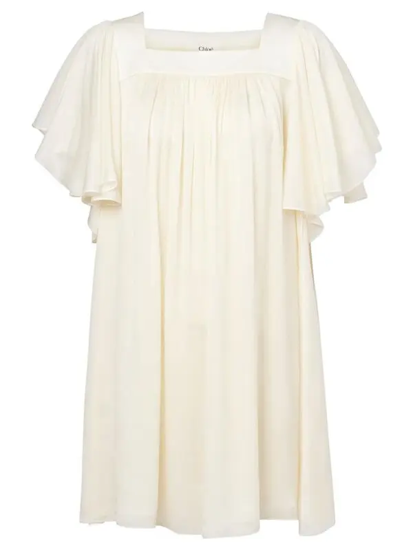Chloé Ro33 Silk Minidress - White