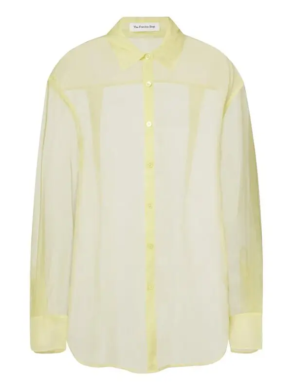 THE FRANKIE SHOP Peri Sheer Silk-blend Shirt - Yellow
