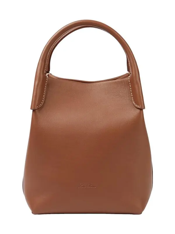 Loro Piana Bale Small Leather Tote Bag - Brown