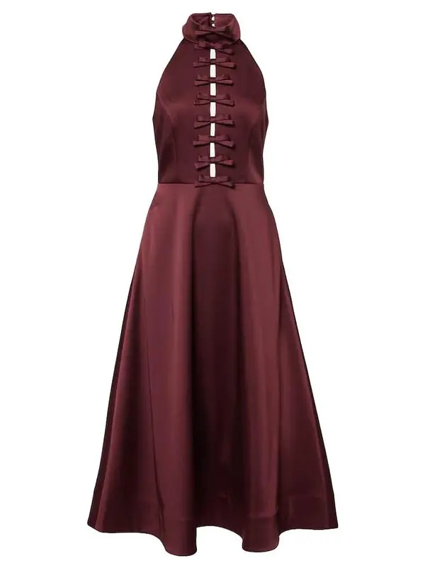Rebecca Vallance Merlot Satin Cocktail Dress - Burgundy