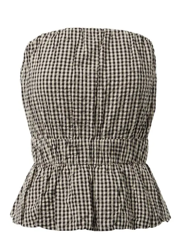 Posse Aurelia Gingham Top - Black