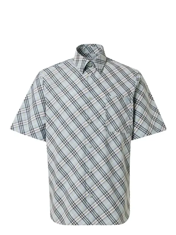 Burberry Check Cotton Shirt - Blue