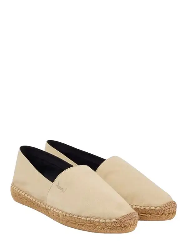 Saint Laurent Cassandre Cotton Gabardine Espadrilles - Beige