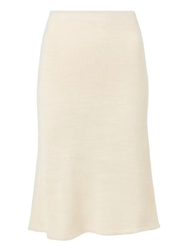 THE ROW Jesto Knitted Silk-blend Midi Skirt - White