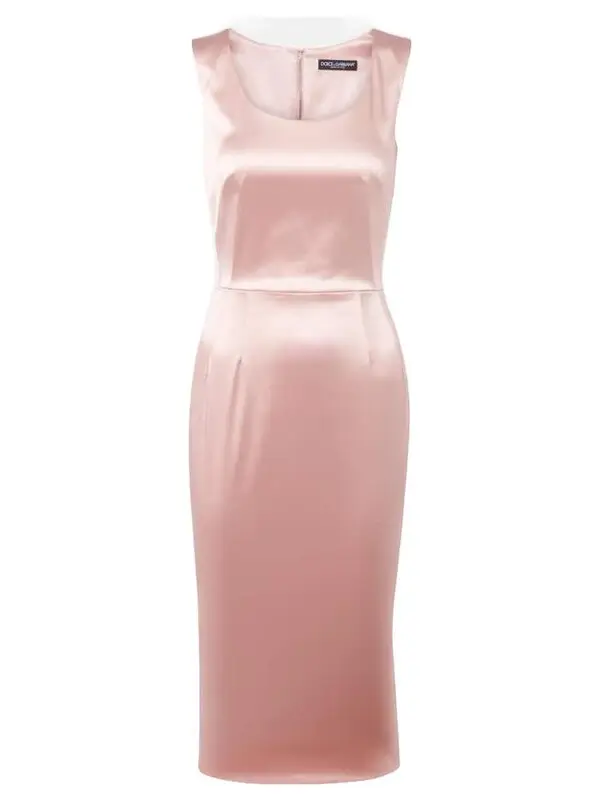 Dolce & Gabbana Satin Midi Dress - Pink