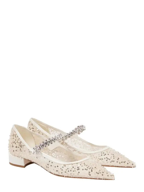 JIMMY CHOO Bing Embellished Pumps - White