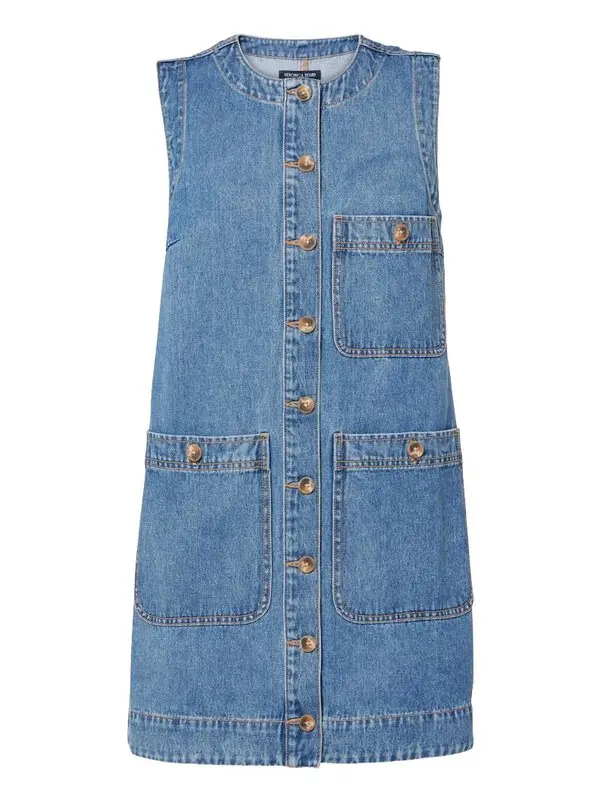 Veronica Beard Oakley Denim Mini Dress - Blue