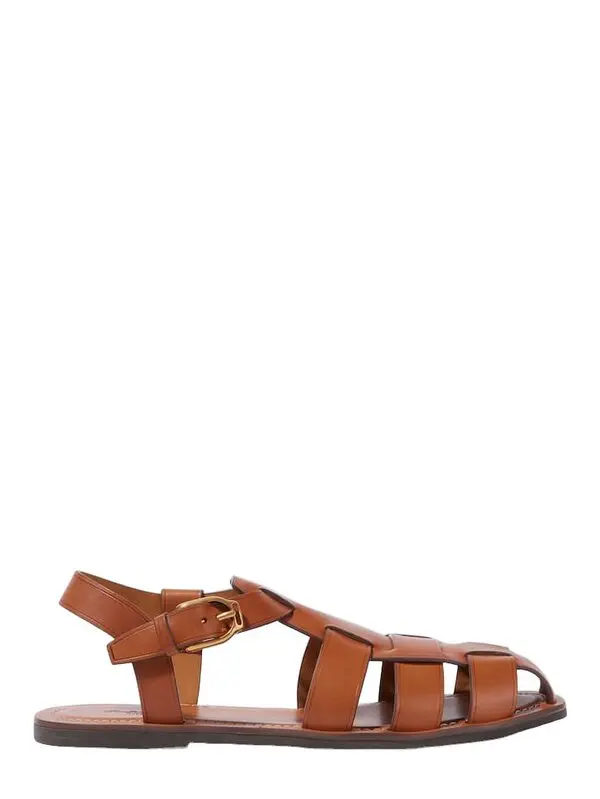 Ralph Lauren Leather Fisherman Sandals - Brown