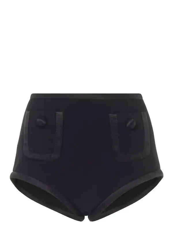 Dolce & Gabbana High-rise Wool And Silk Shorts - Black