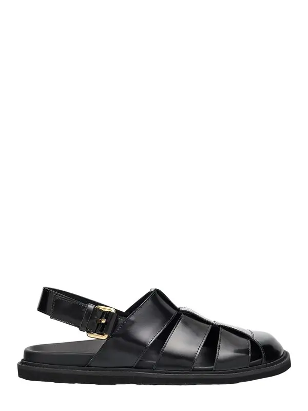 Moschino Leather Fisherman Sandals - Black