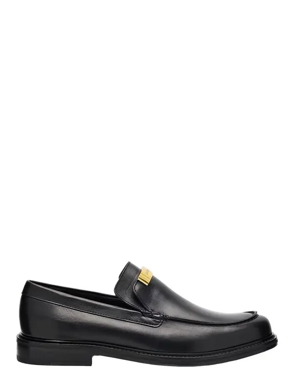 Moschino Calfskin Leather Loafers - Black