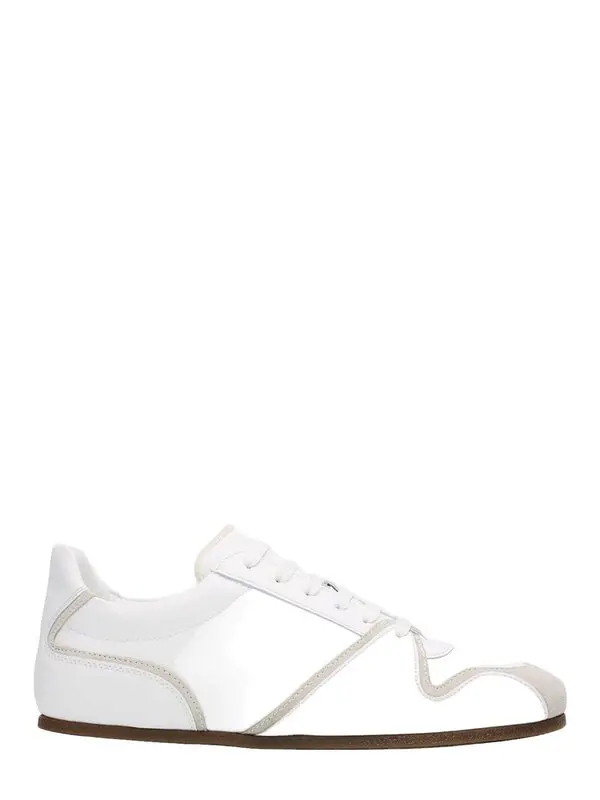 Moschino Leather And Suede Low-top Sneakers - White