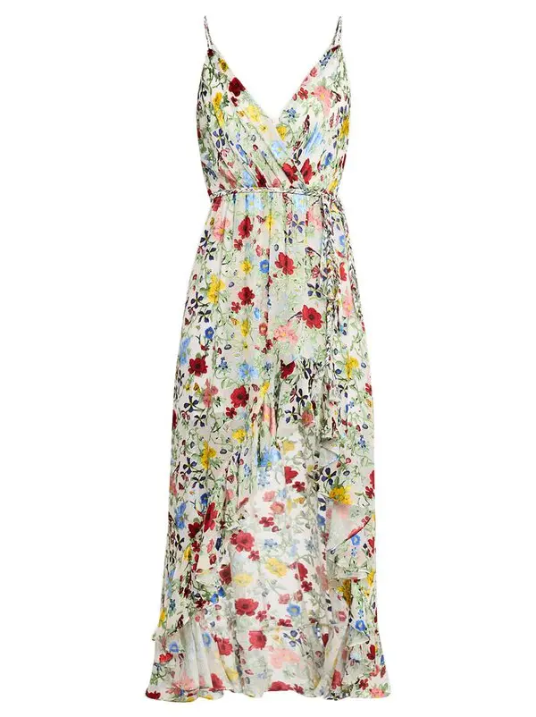 Alice + Olivia Tara Floral Ruffle Midi Dress - Dollhouse