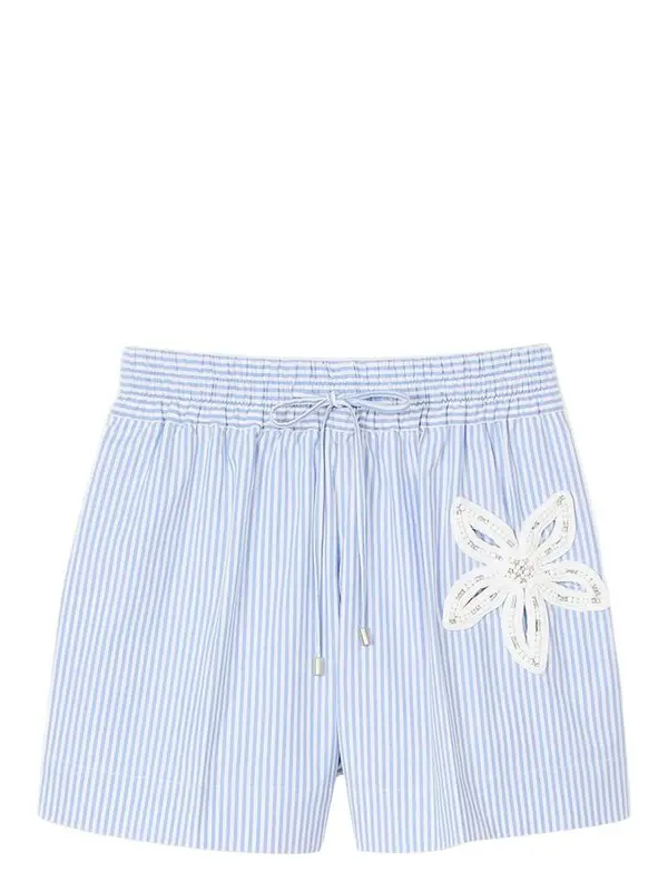 Sandro Physalis Striped Shorts - Sky Blue