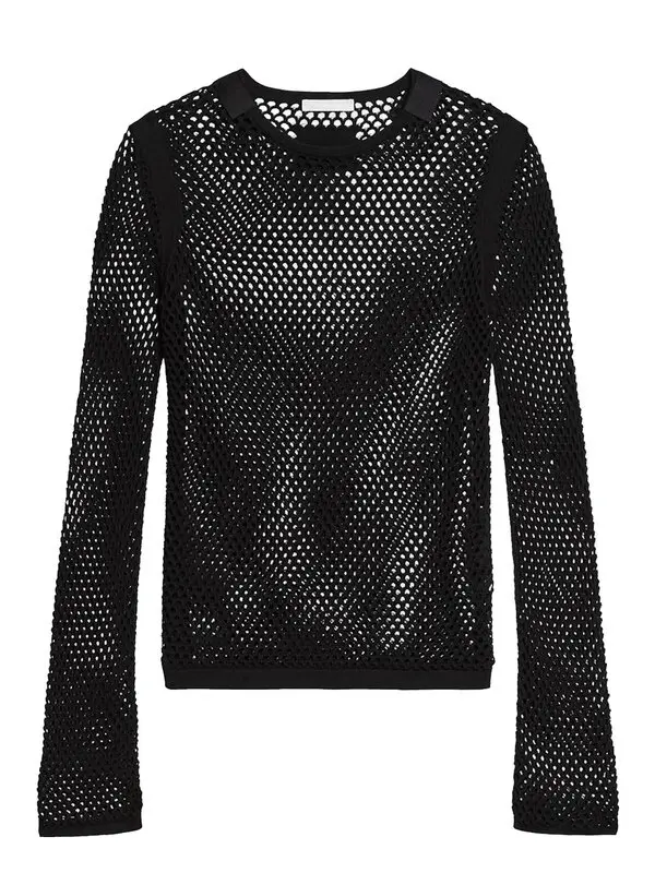 Helmut Lang Long-sleeve Mesh Top - Black