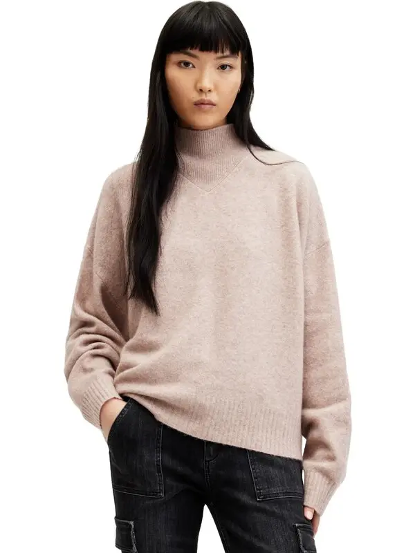 ALLSAINTS Asha High Neck Sweater - Pink