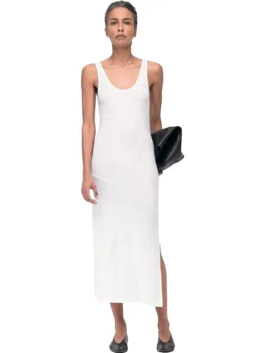 Another Tomorrow U-neck Tank Dress - White